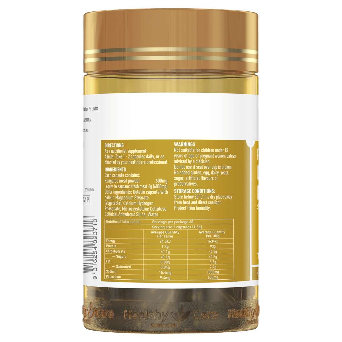 Healthy Care Premium Kangaroo Essence 120 Capsules – AS Beauty & Health