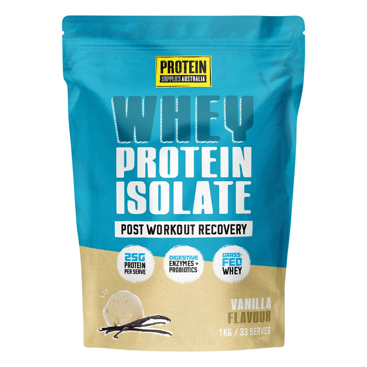 Protein Supplies Australia WPI Whey Protein Isolate Vanilla 1kg – AS Beauty & Health
