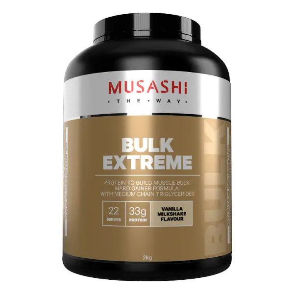 MUSASHI Bulk Extreme Protein Powder 2KG Vanilla Milkshake – AS Beauty ...