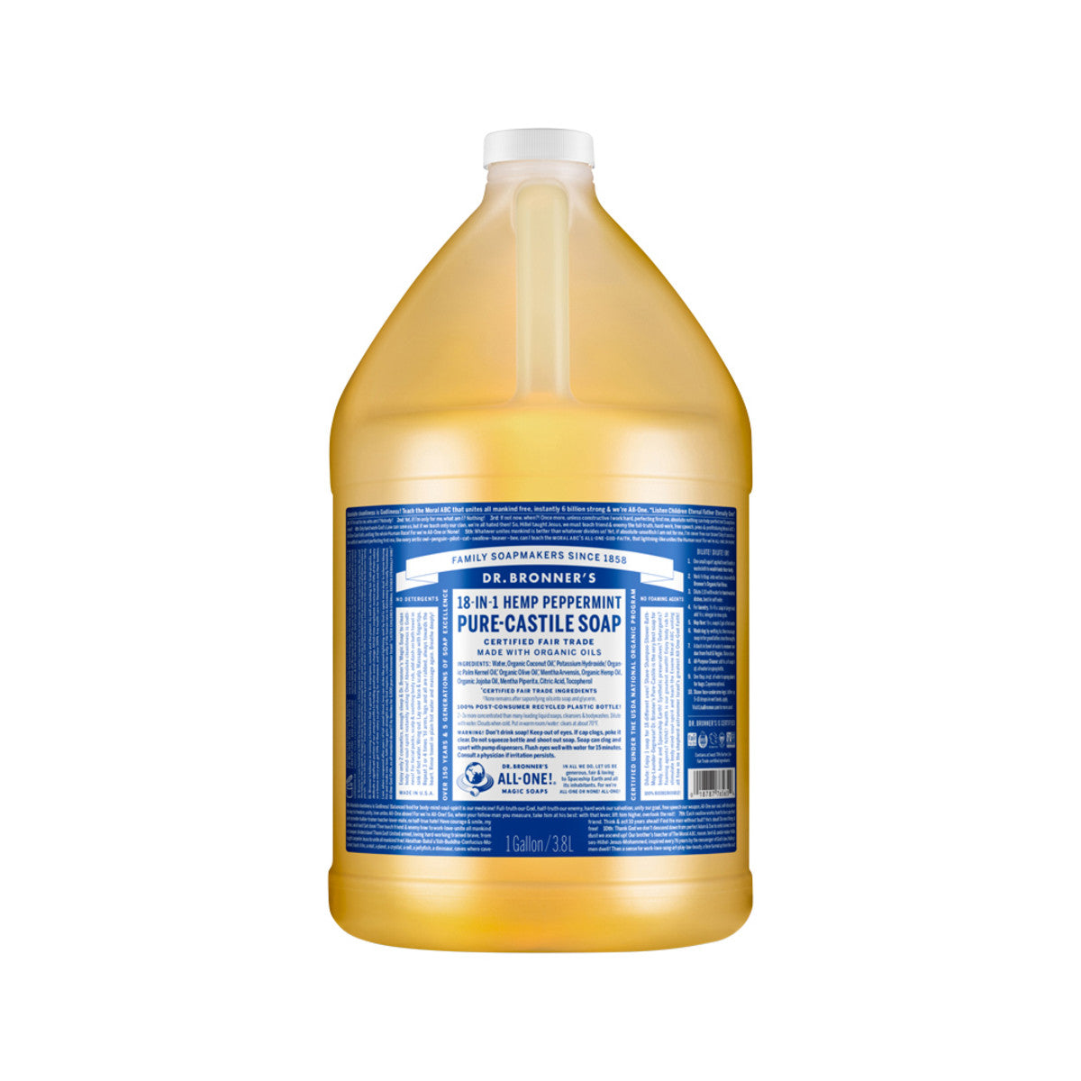 Dr. Bronner's Pure-Castile Soap Liquid 18 in 1 Hemp Peppermint 3.78L ...