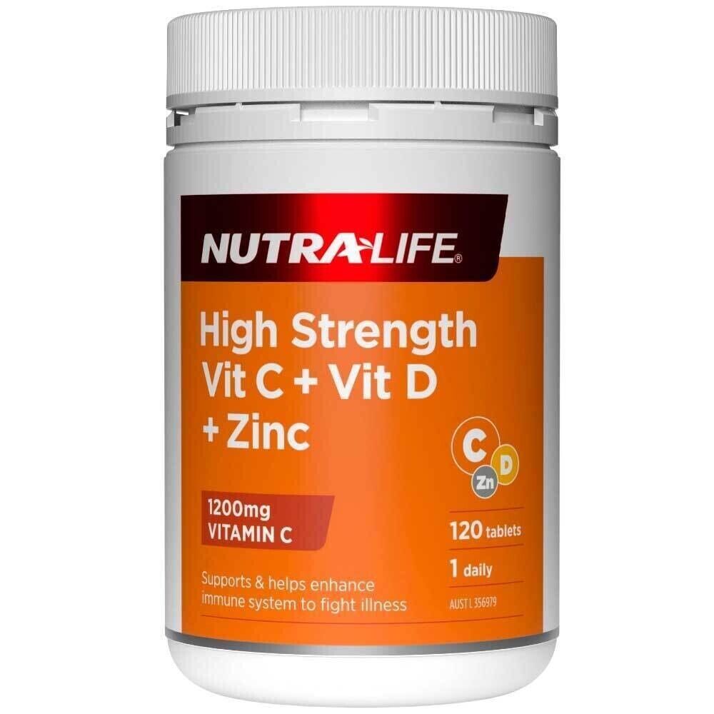 Nutra-Life High Strength Vit C + Vit D + Zinc 120 tablets – AS Beauty ...